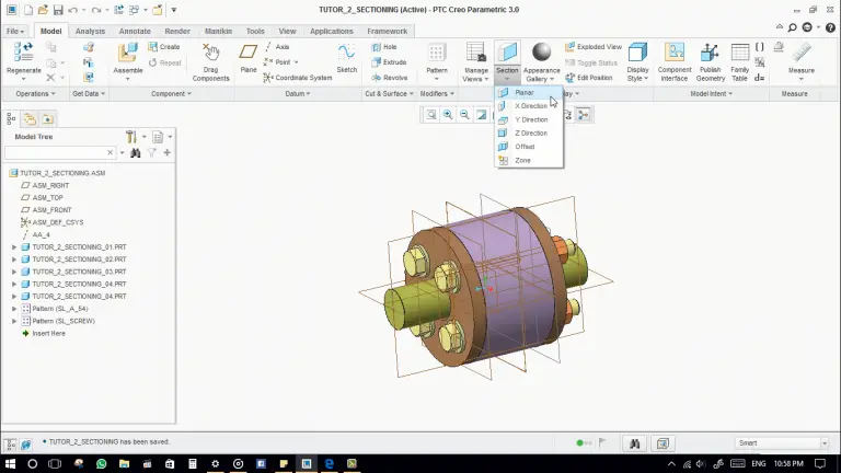 Sections in Creo-Offset, Zone Sections, Full(Unfold), Full(aligned) in ...