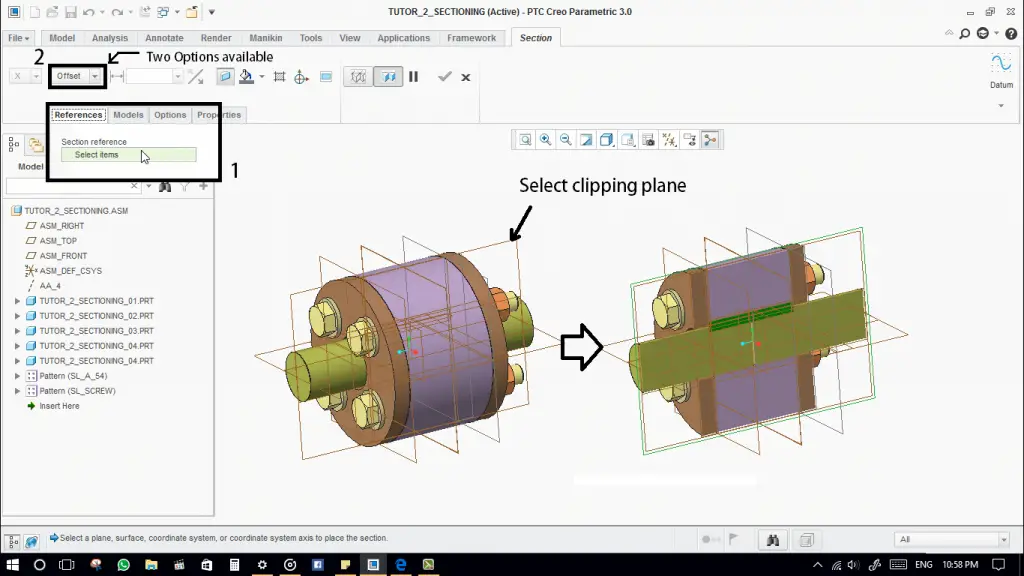 Sections in Creo-Offset, Zone Sections, Full(Unfold), Full(aligned) in ...