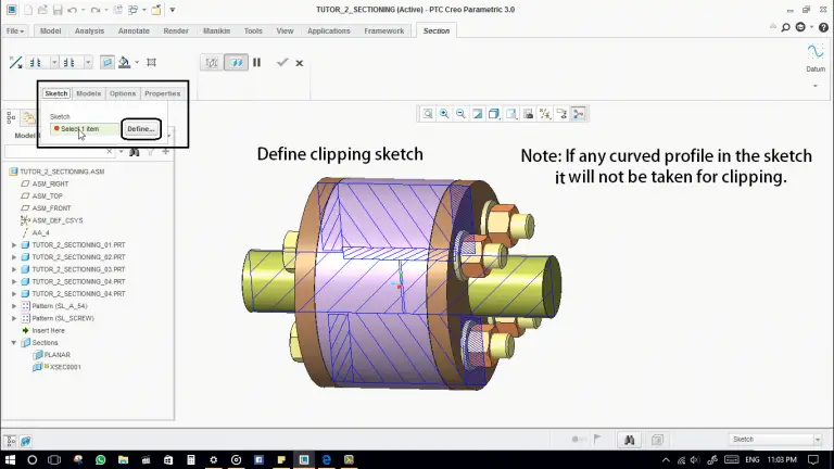 Sections in Creo-Offset, Zone Sections, Full(Unfold), Full(aligned) in ...