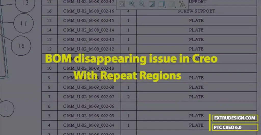 How to fix the BOM disappearing issue in Creo? - ExtruDesign