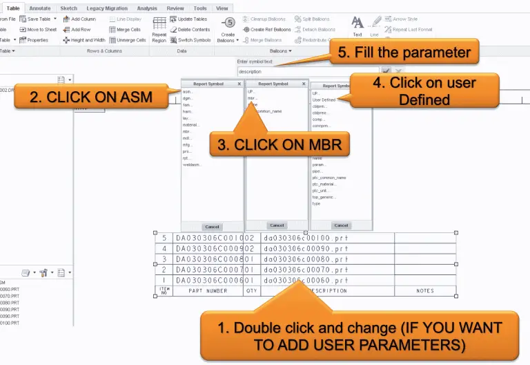 How to create BOM with Repeat Region in Creo? - ExtruDesign