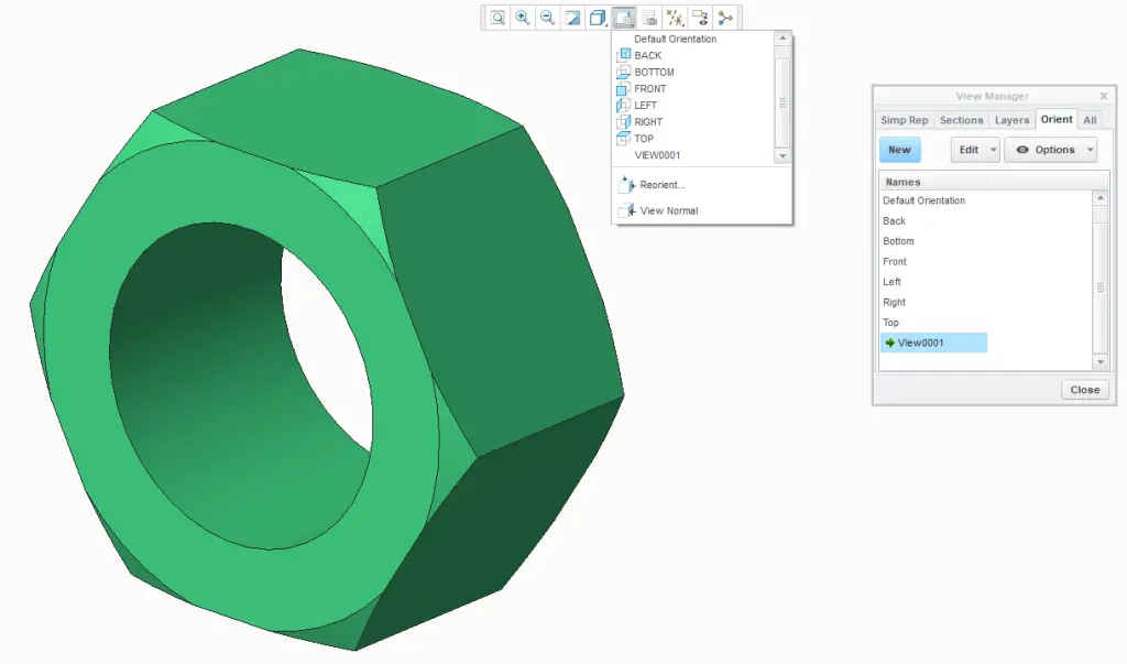 How to import saved view orientations in Creo?